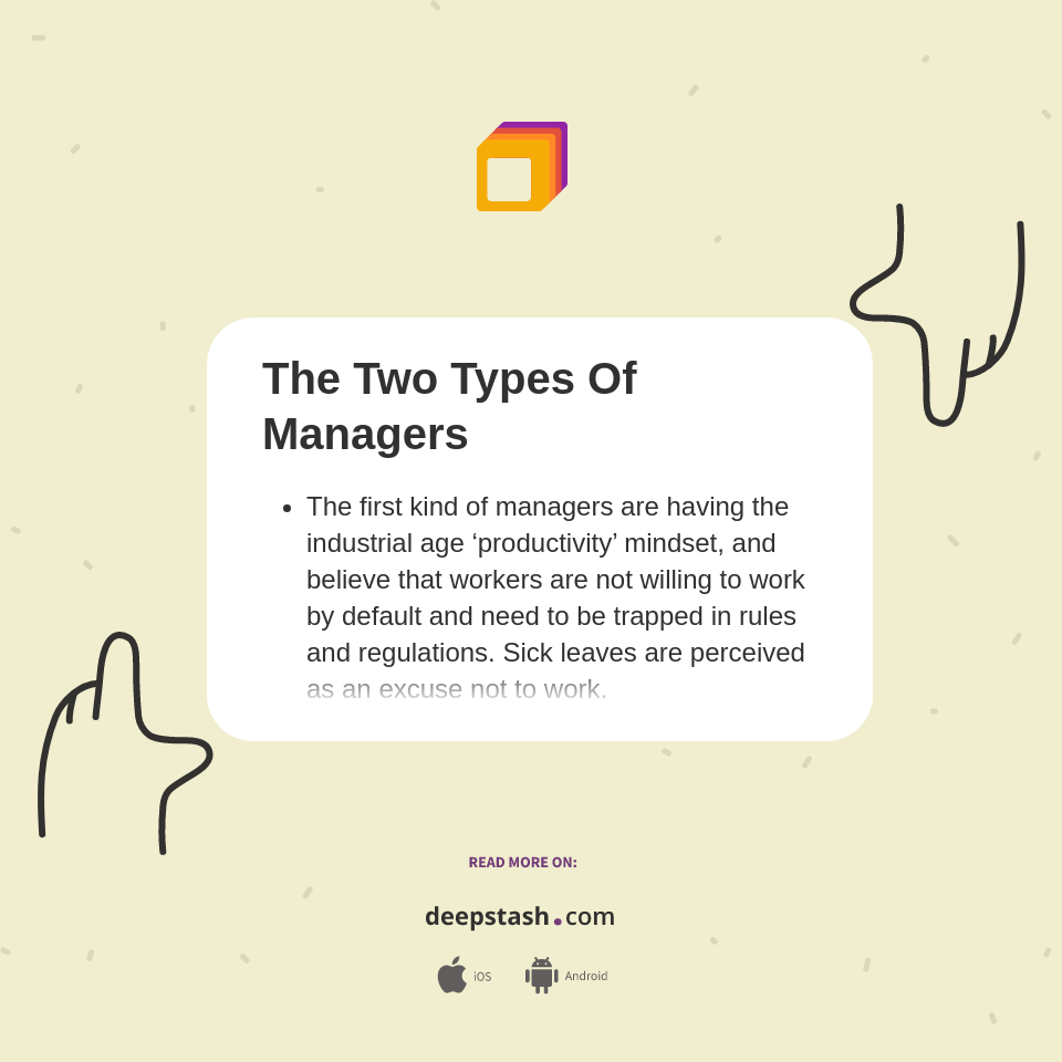 The Two Types Of Managers - Deepstash