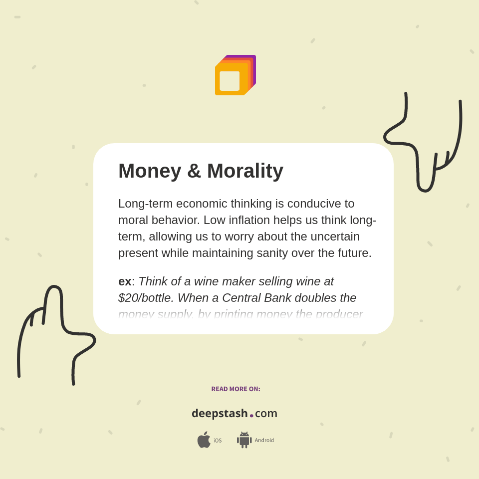 Money & Morality - Deepstash