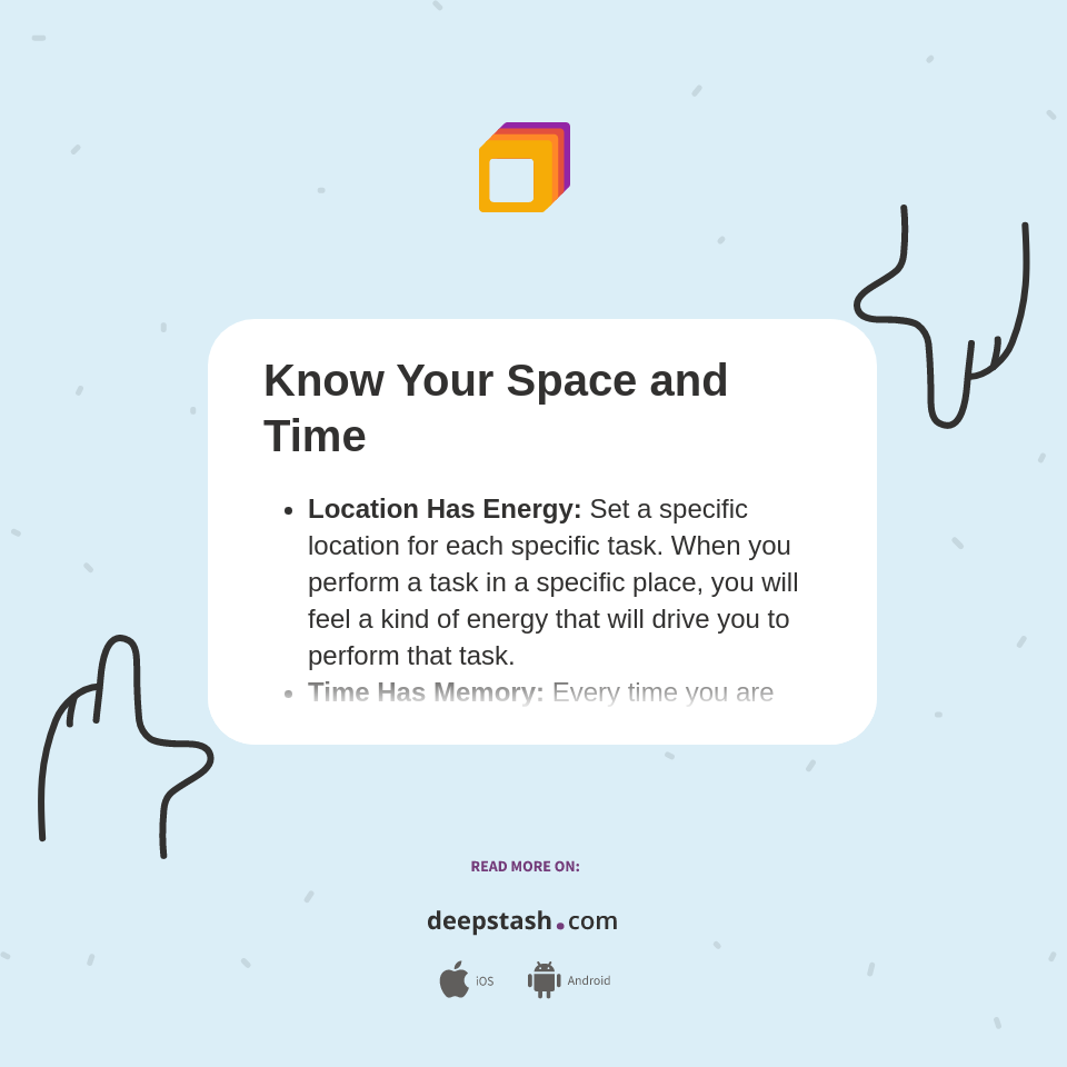 Know Your Space and Time - Deepstash