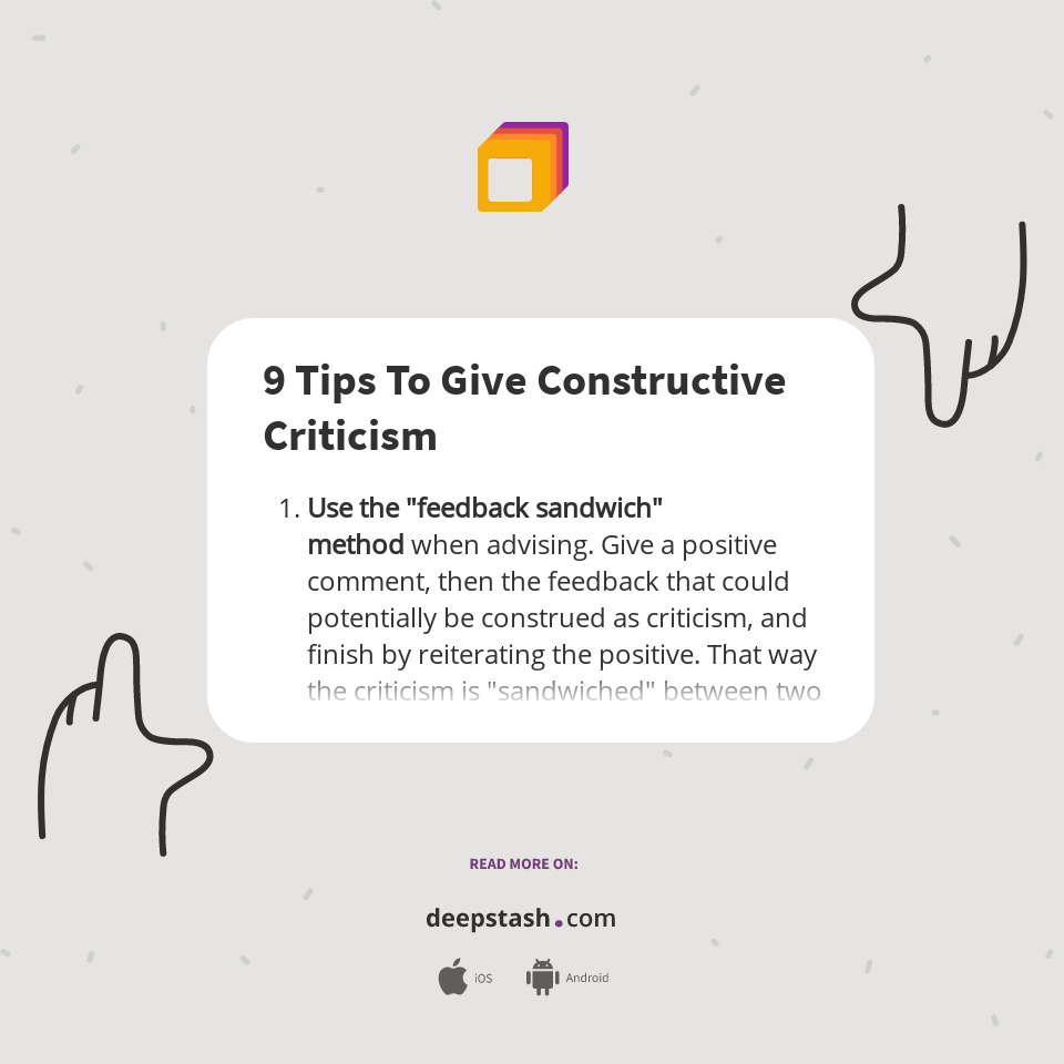 9 Tips To Give Constructive Criticism - Deepstash