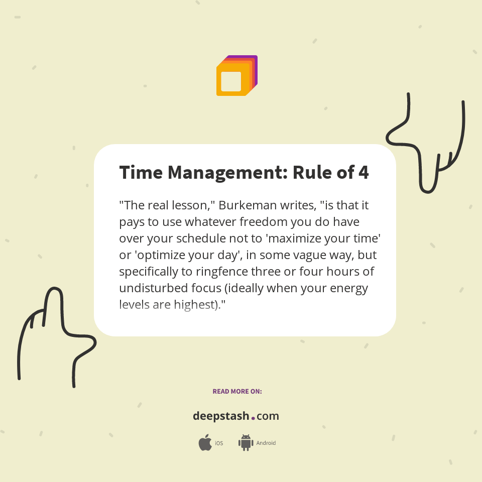 Time Management: Rule of 4 - Deepstash