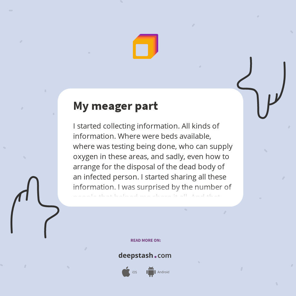 My meager part - Deepstash