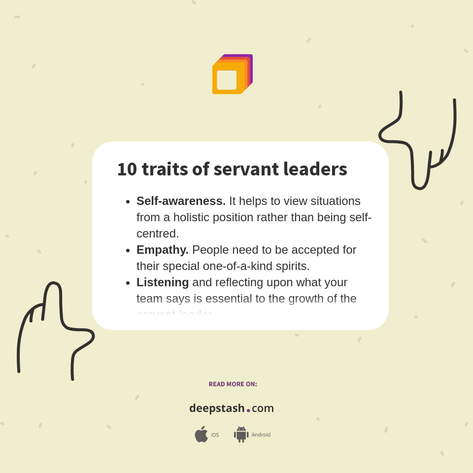 10 traits of servant leaders - Deepstash