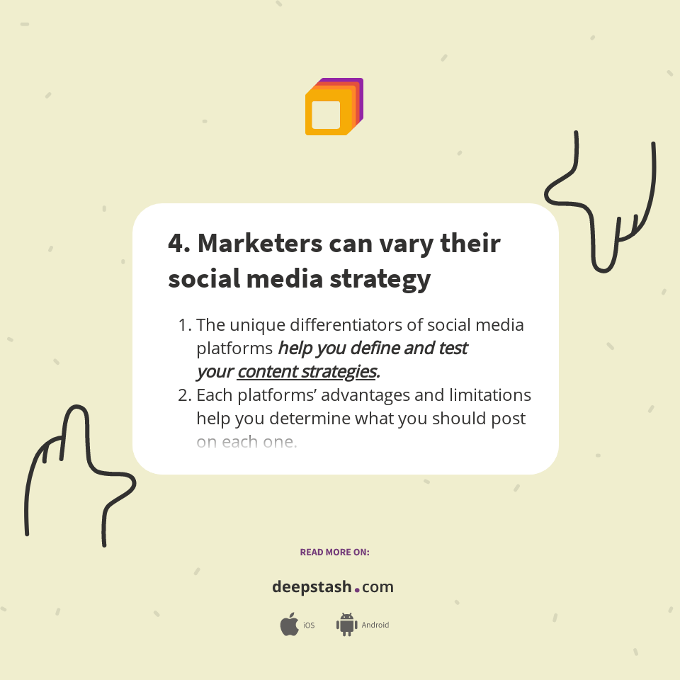 4. Marketers can vary their social media strategy - Deepstash