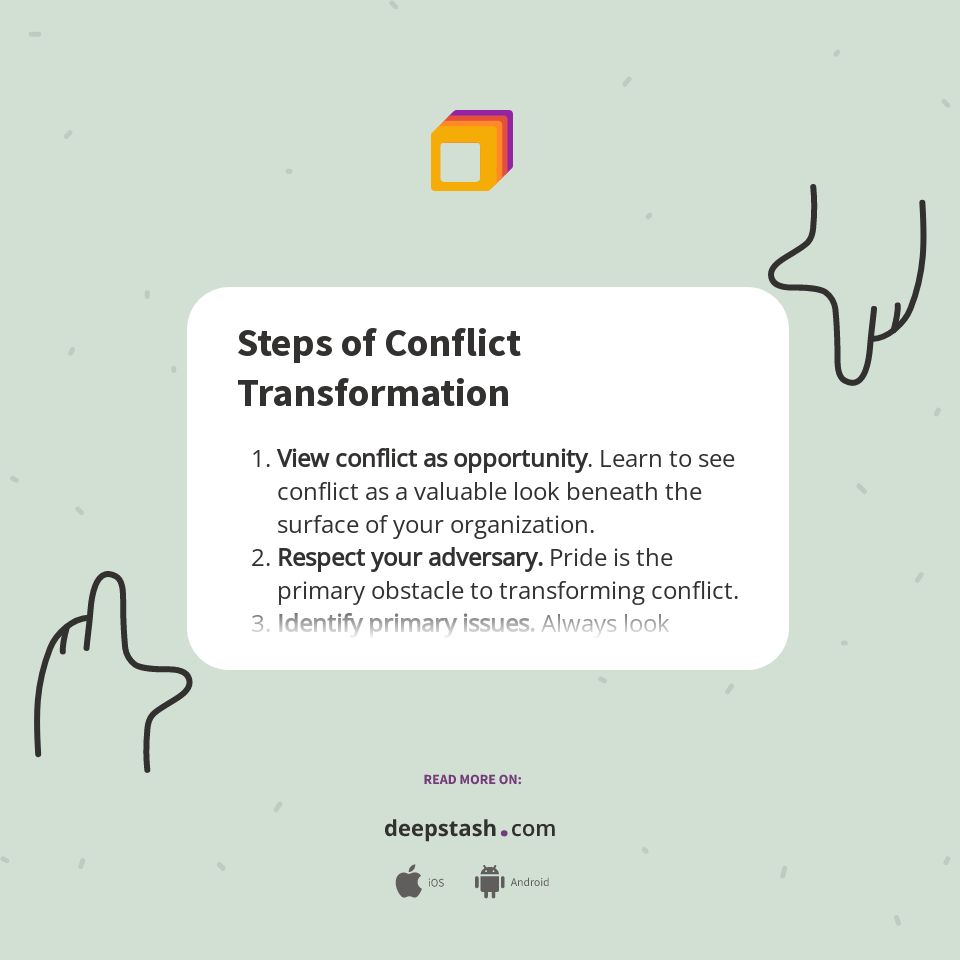 Steps of Conflict Transformation - Deepstash