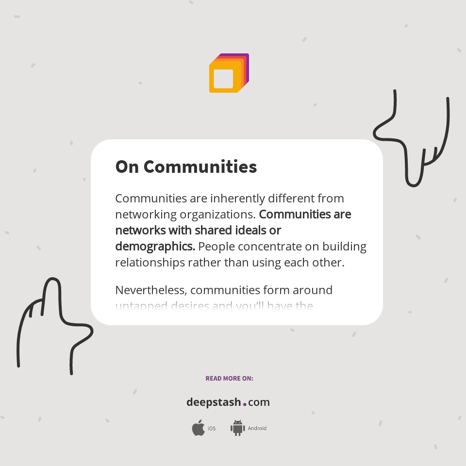 On Communities - Deepstash