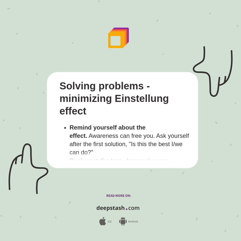 Solving problems - minimizing Einstellung effect - Deepstash