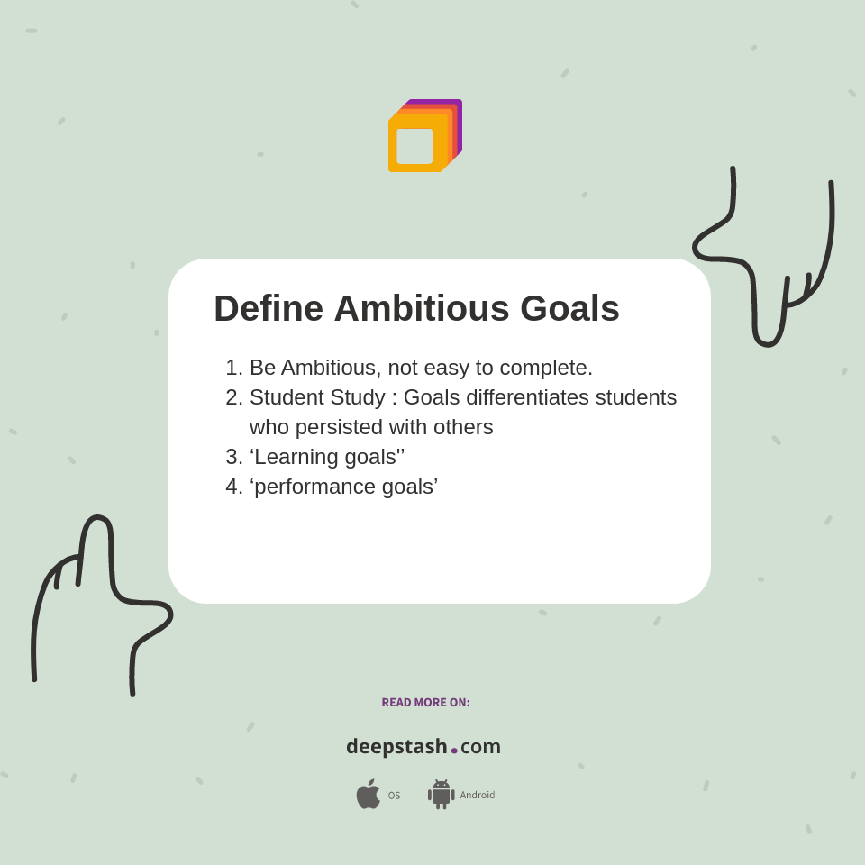 Define Ambitious Goals - Deepstash