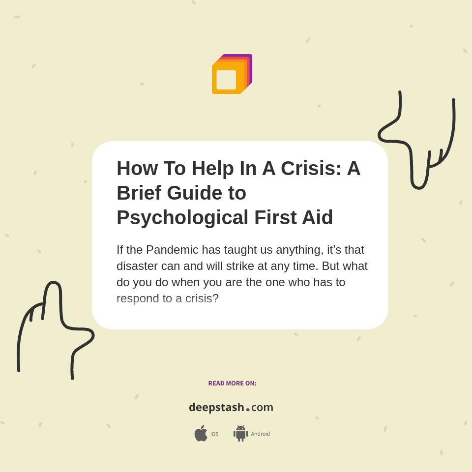 How To Help In A Crisis: A Brief Guide to Psychological First Aid ...