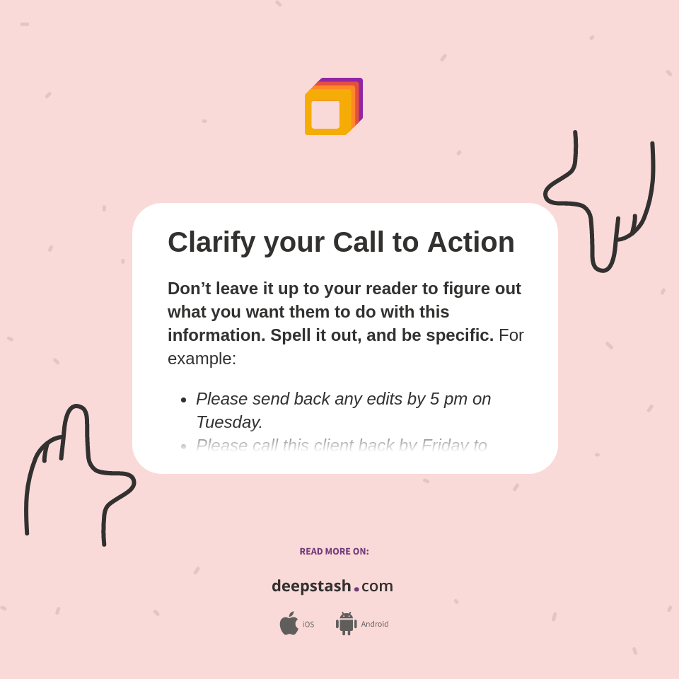 Clarify your Call to Action - Deepstash