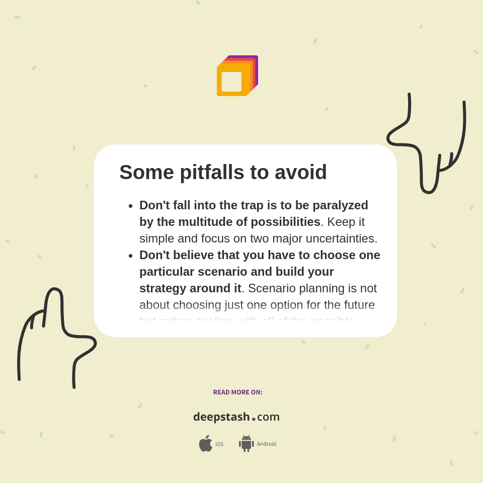 Some pitfalls to avoid - Deepstash