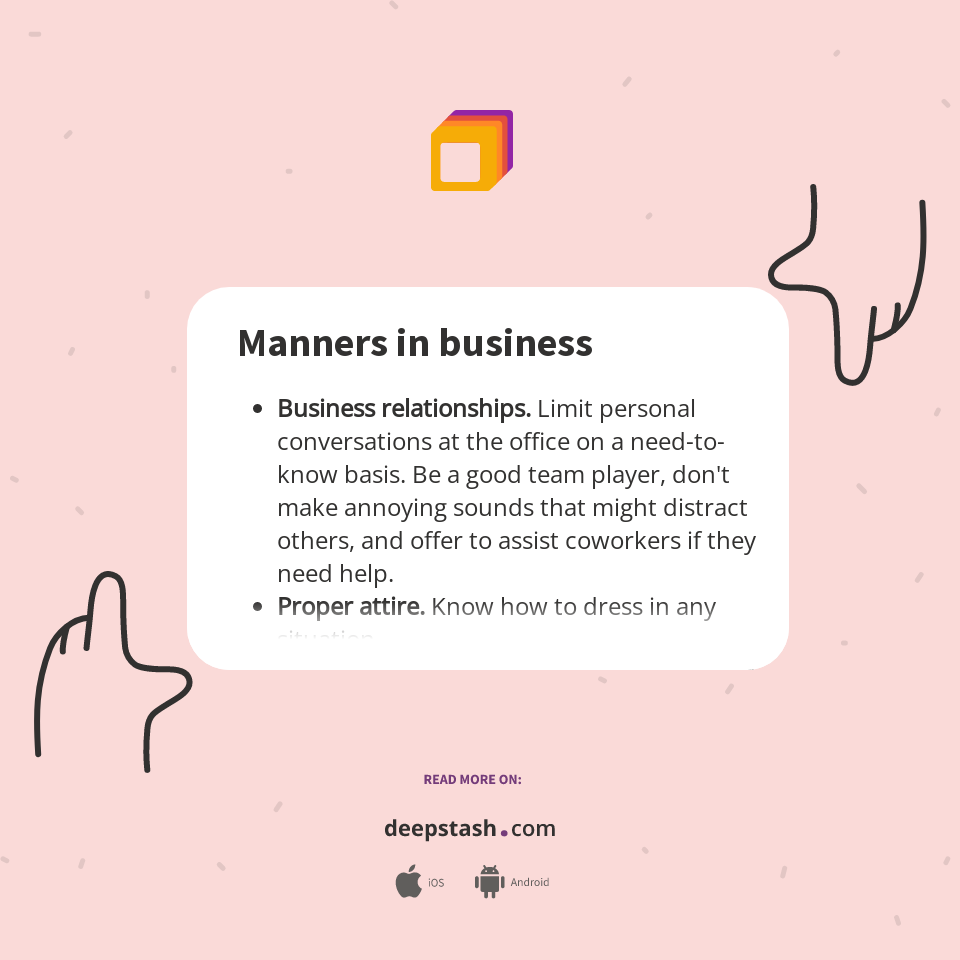 Manners in business - Deepstash