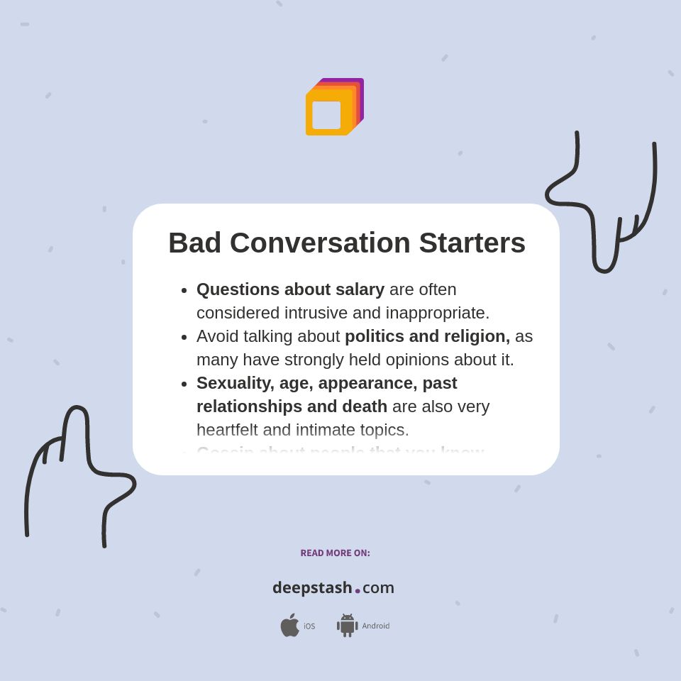Bad Conversation Starters Deepstash