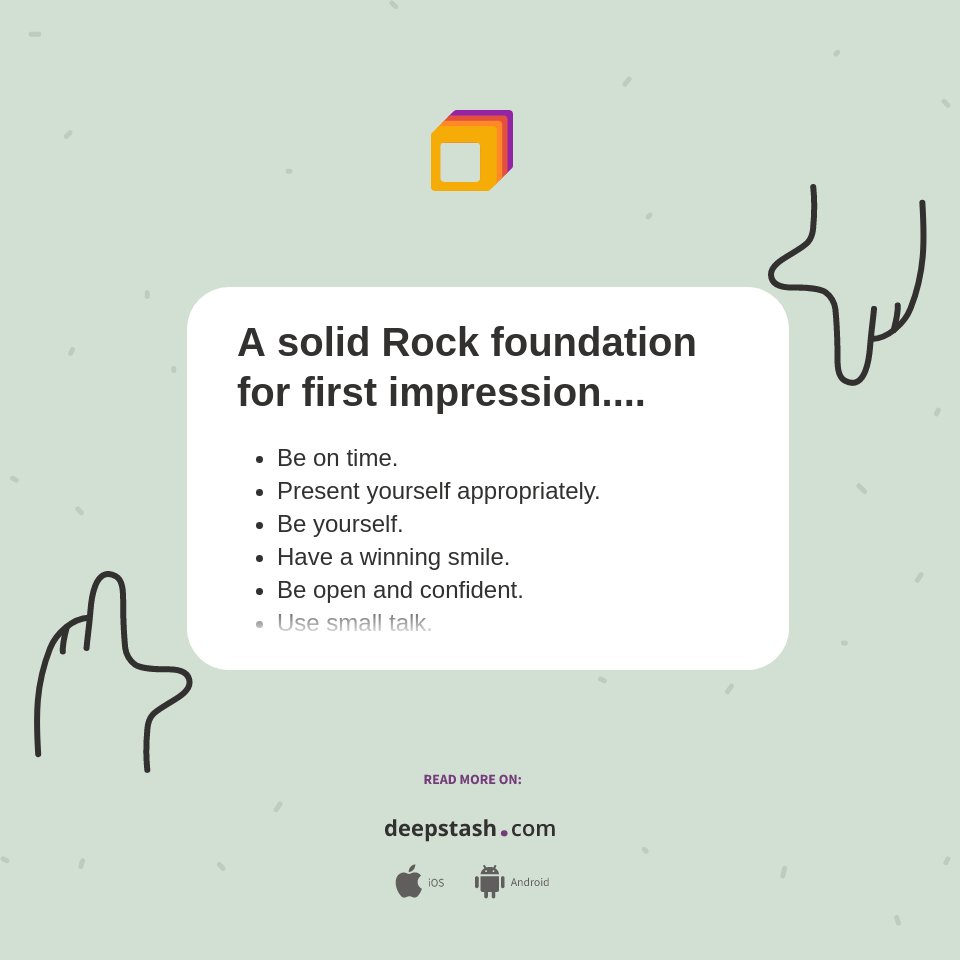 A solid Rock foundation for first impression.... - Deepstash