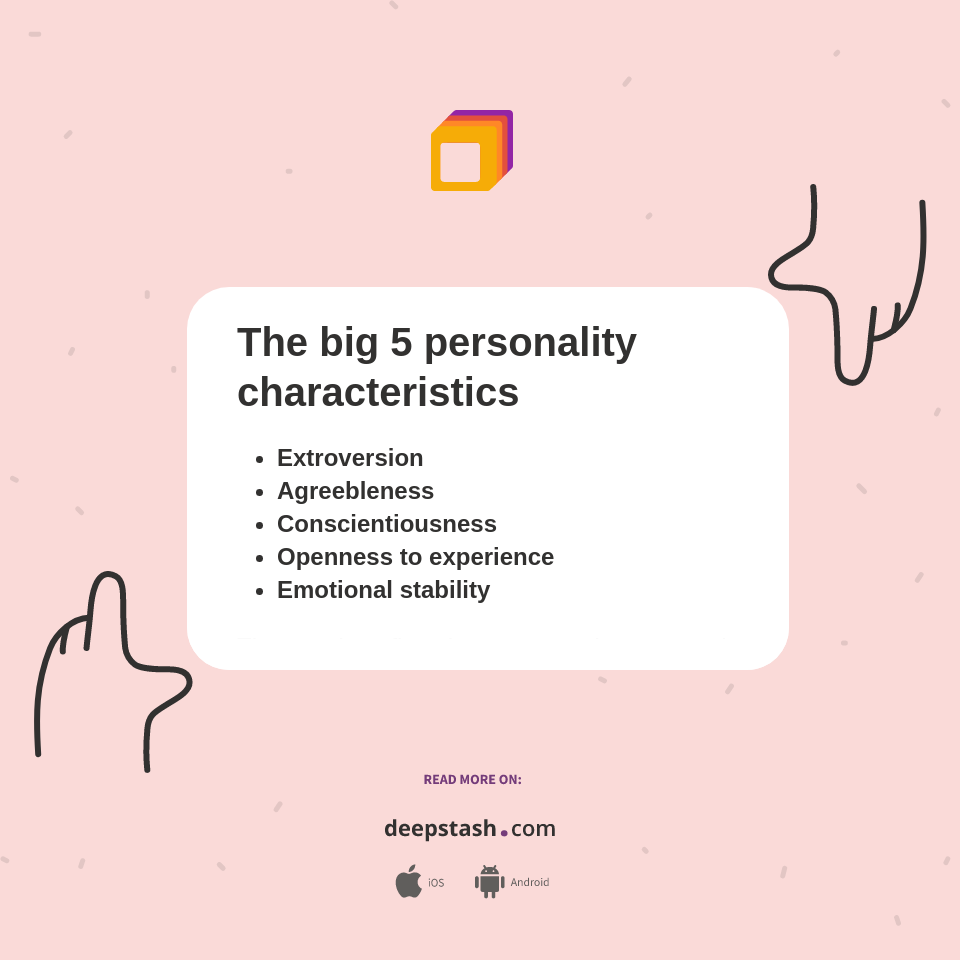 The big 5 personality characteristics - Deepstash