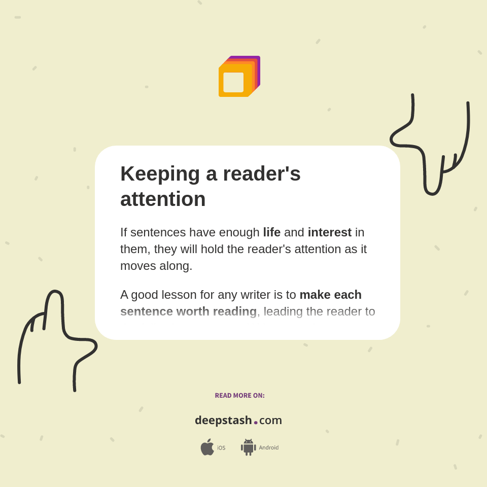 Keeping a reader's attention - Deepstash